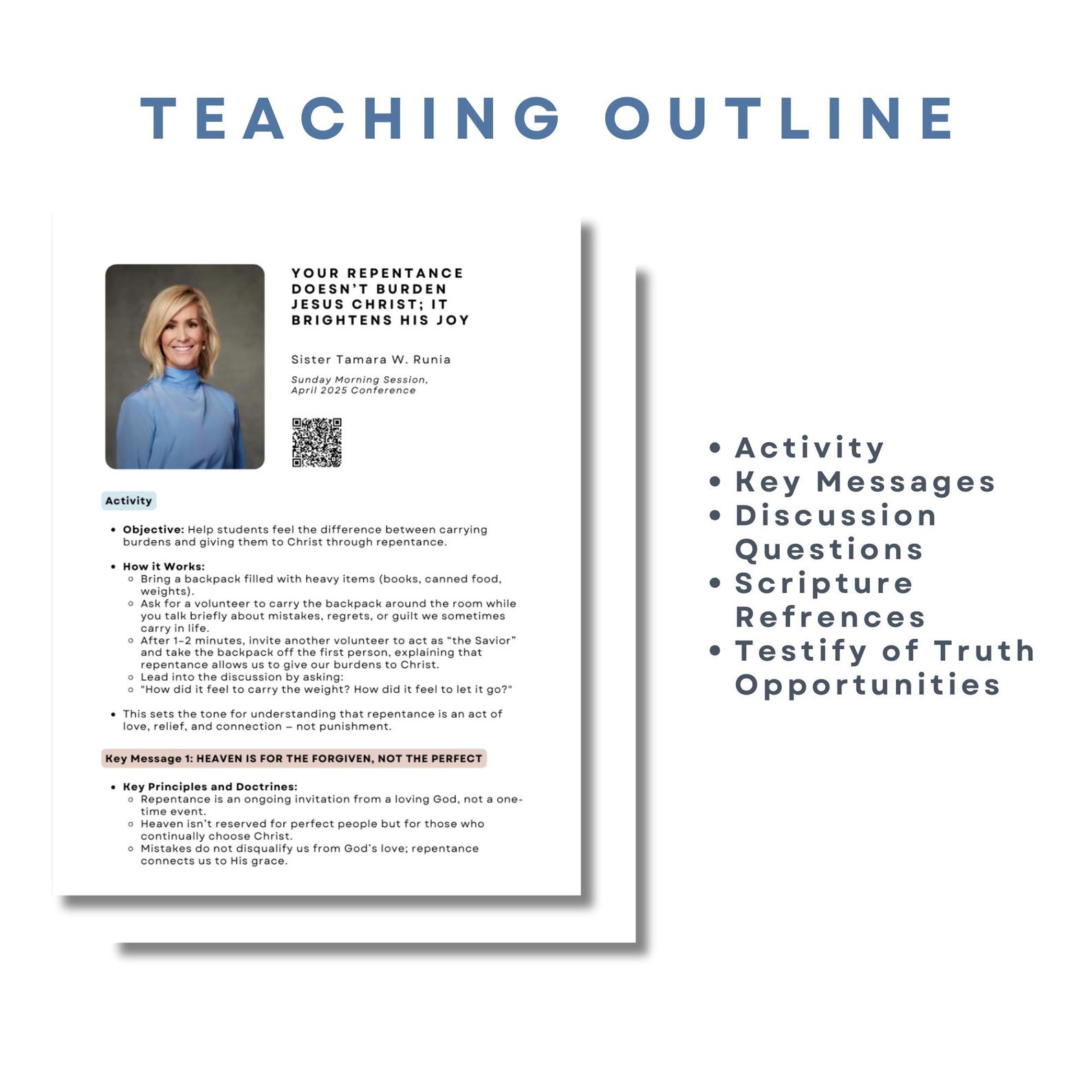 Sister Tamara W. Runia - Your Repentance Doesn’t Burden Jesus Christ ...