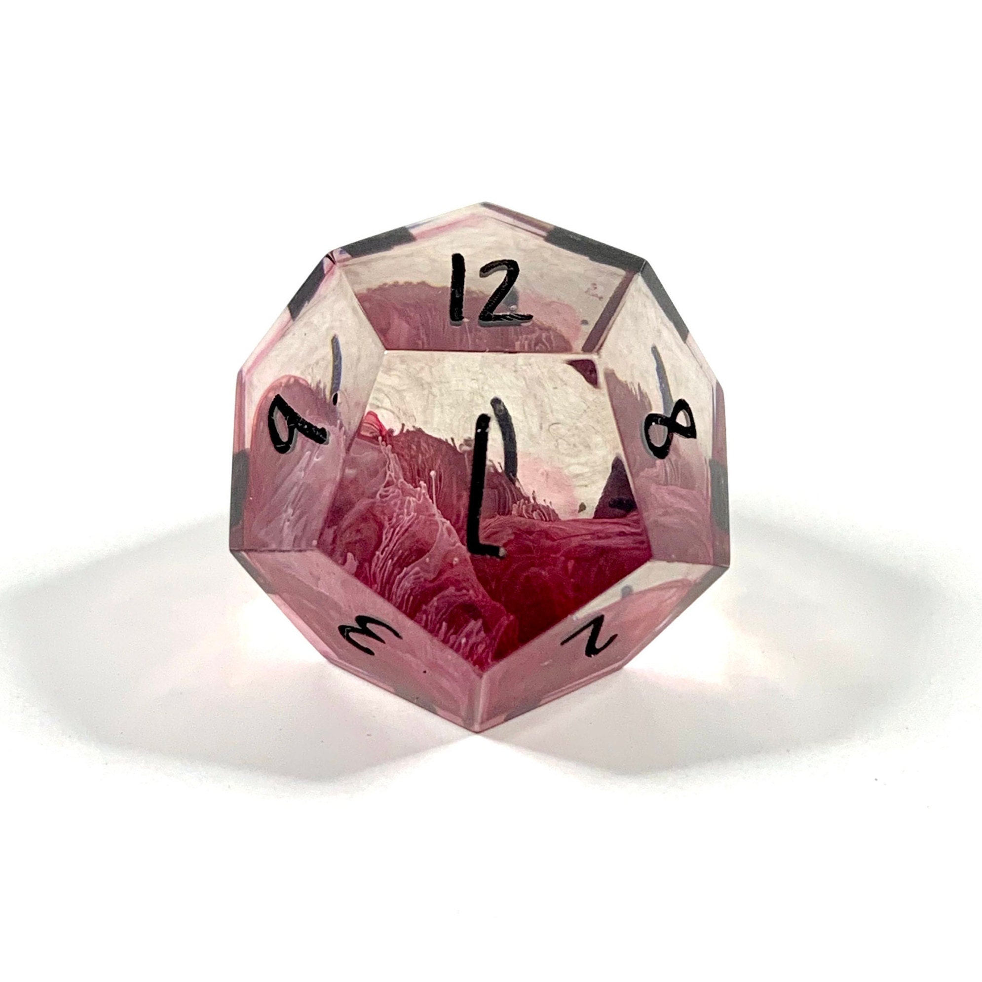 Ruby Skies, 8-piece DND Dice Set, Handmade Dice Set, Sharp-edged Dice Set, Petri-style Resin ...