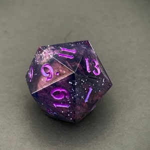 Violet Galaxy, 9-piece DND Dice Set, Handmade Dice Set, Sharp-edged ...