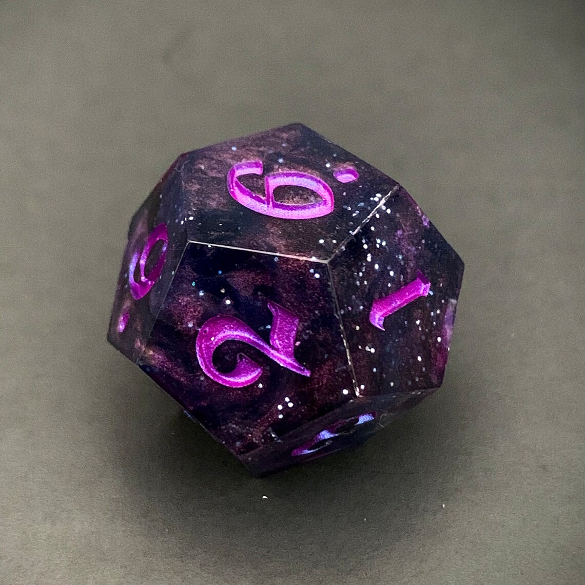 Violet Galaxy, 9-piece DND Dice Set, Handmade Dice Set, Sharp-edged ...