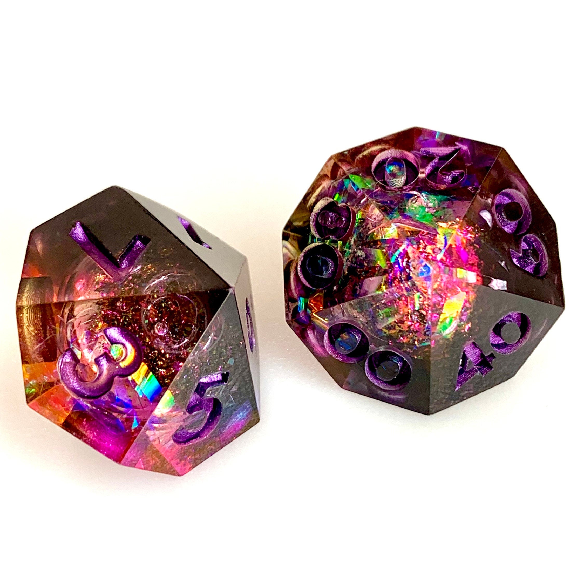 Rainbow Dream, 8-piece DND Dice Set, Handmade Dice Set, Sharp-edged ...