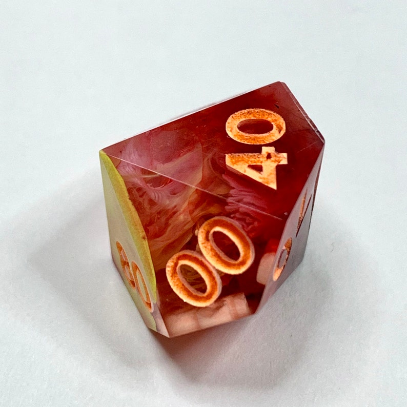 Fireball, 8-piece DND Dice Set, Handmade Dice Set, Sharp-edged Dice Set ...