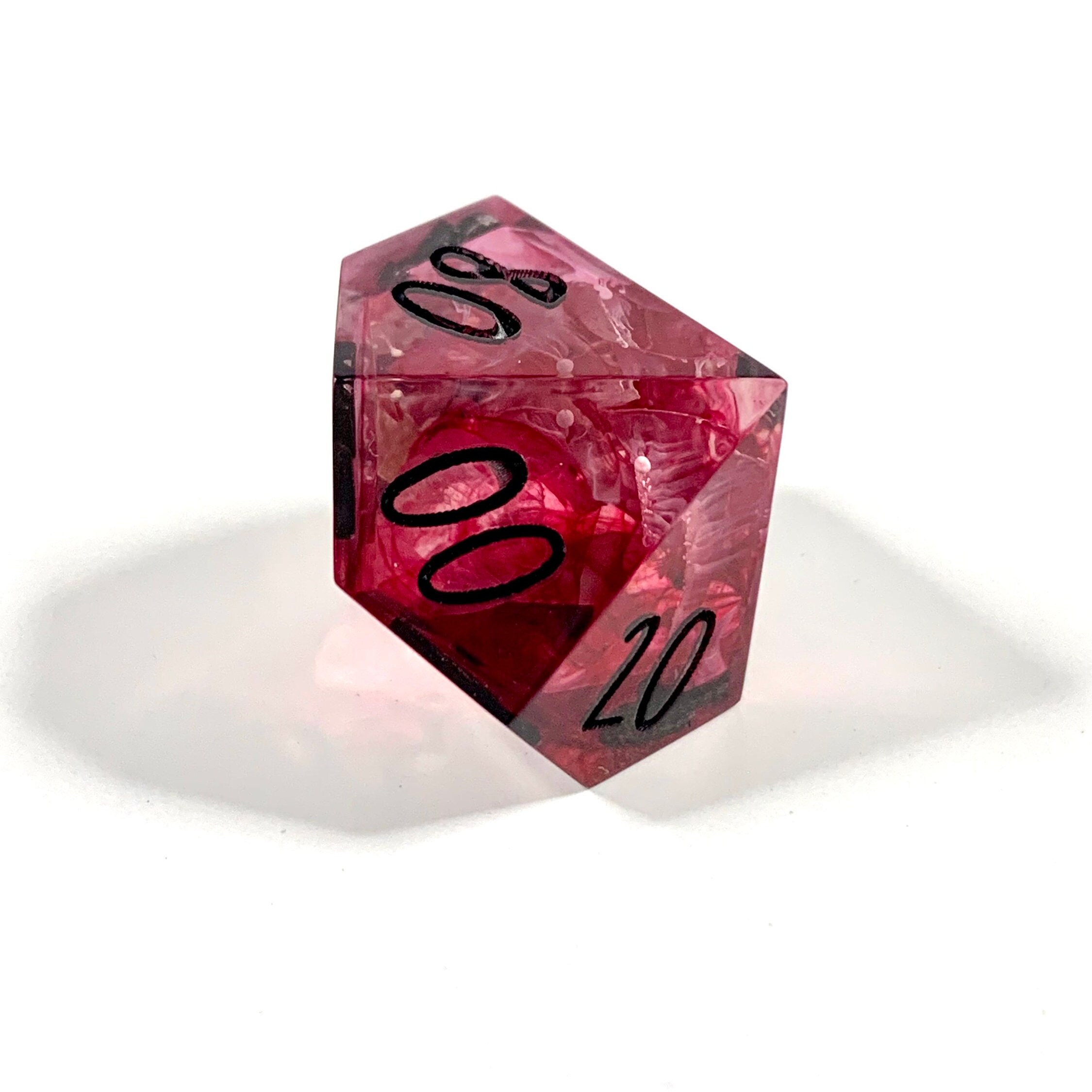 Ruby Skies, 8-piece DND Dice Set, Handmade Dice Set, Sharp-edged Dice ...