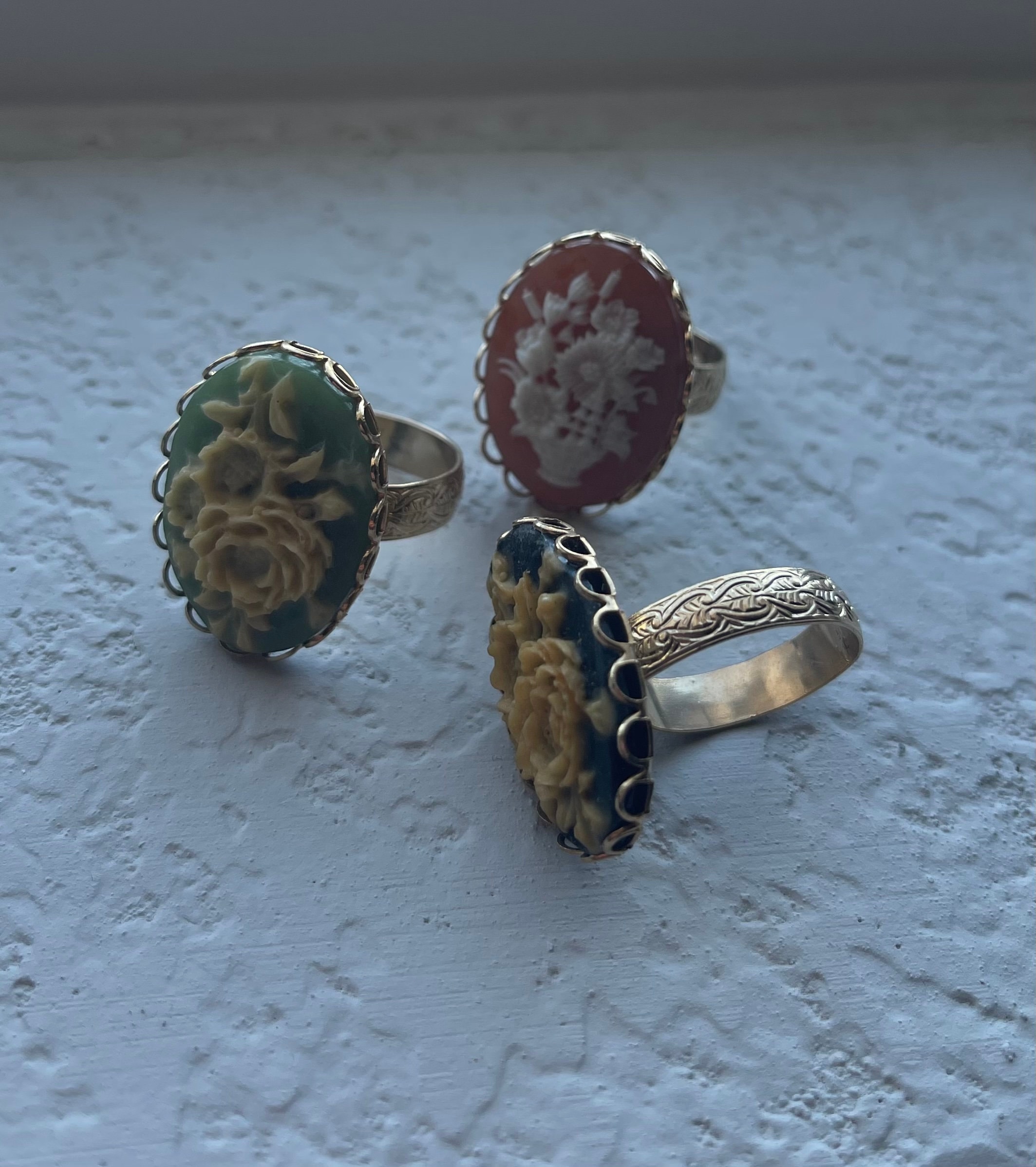 Set of 3 Cameo Rings - Etsy