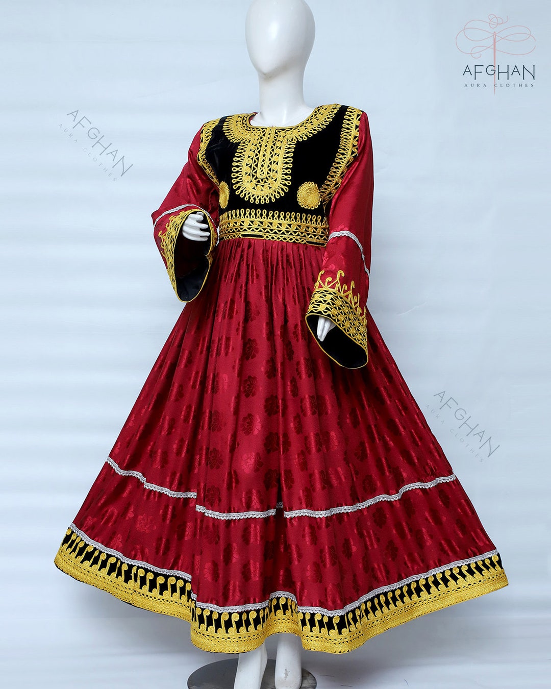 Silk Afghan Dress With Charama Embroidery Afghan Clothes Afghan ...
