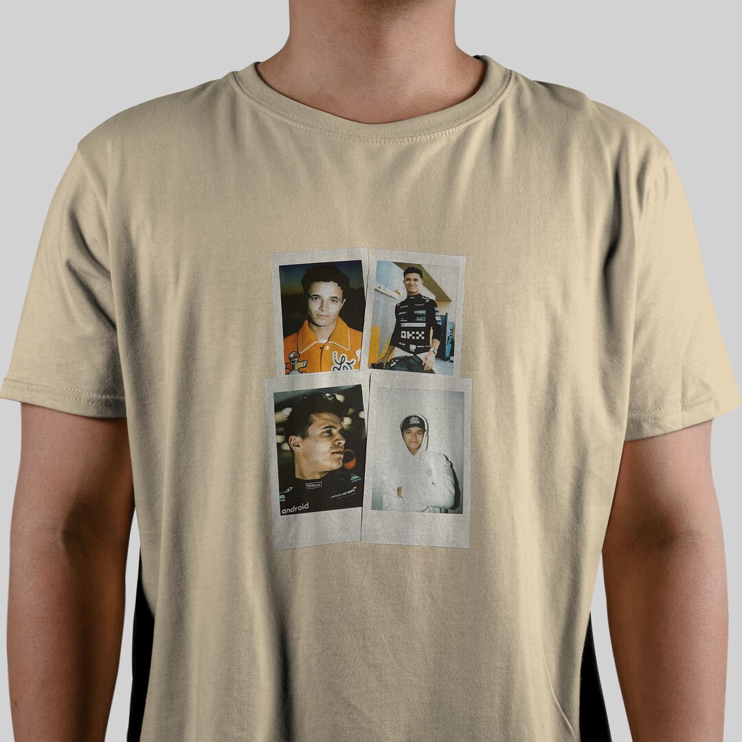 Lando Norris Vintage Polaroid Collage Graphic Tee Formula One Racing ...