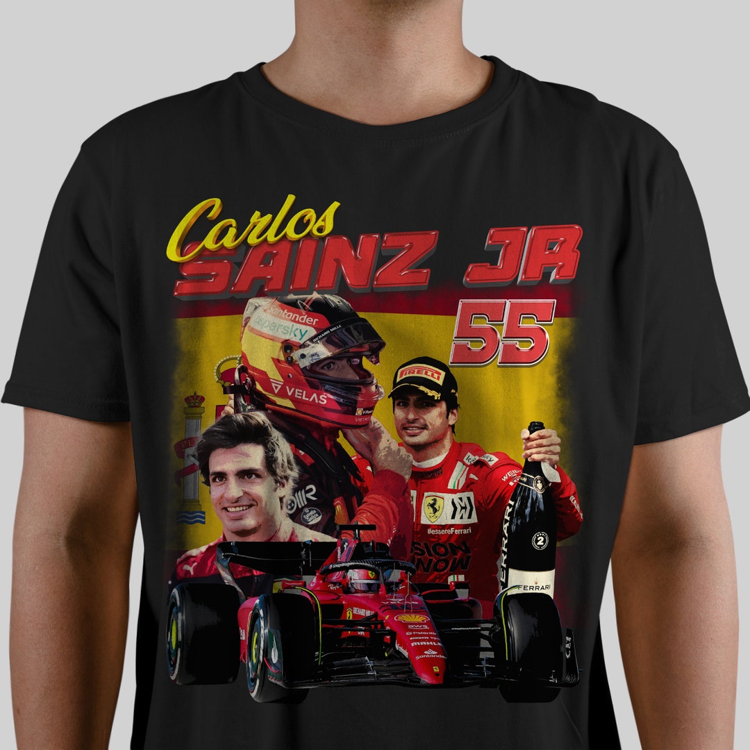 Carlos Sainz JR Ferrari Formula One Racing Vintage 90s Bootleg Unisex T-shirt, Racing Grand Prix ...