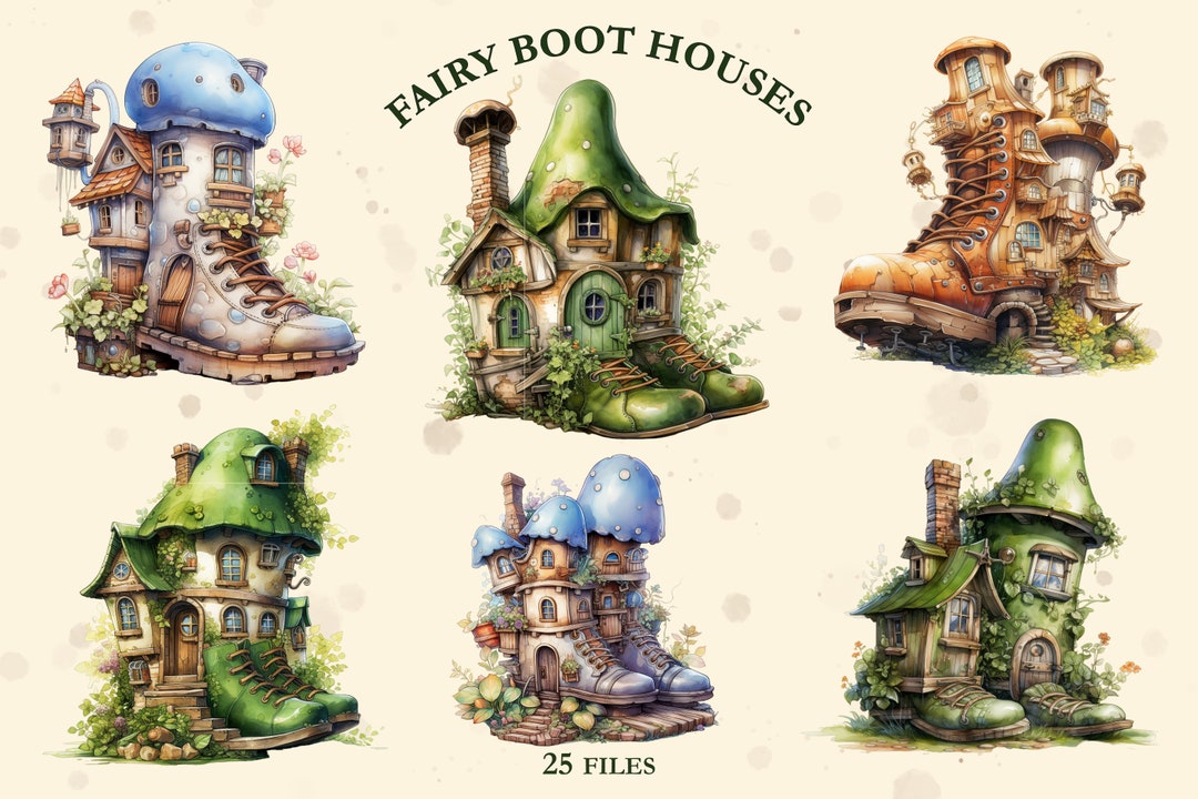 Fairy Boots House, Tiny House, Miniature Home, Tiny Cozy Cabin PNG ...