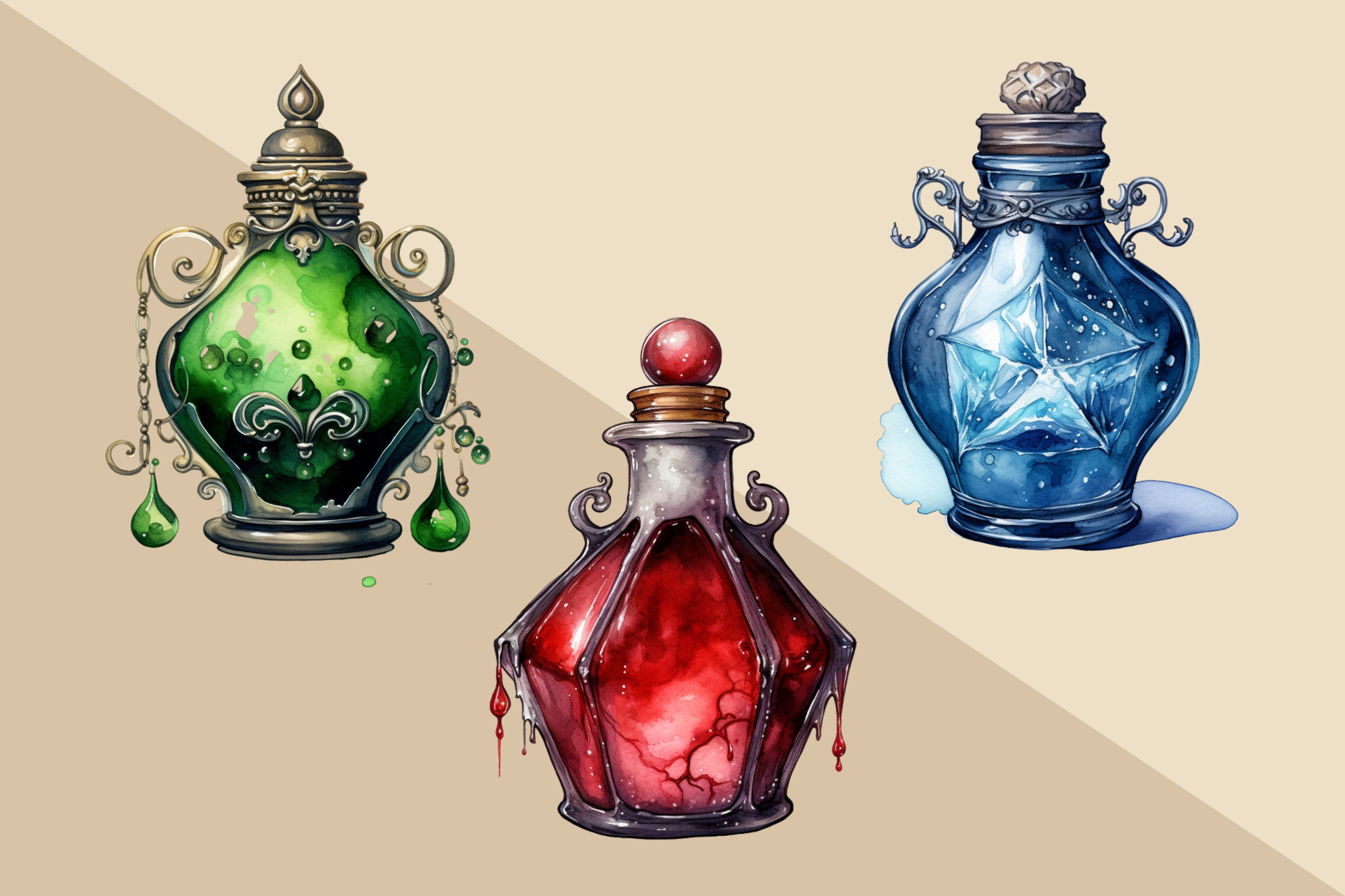 Witch Potion, Magic Potion Decor, Witchy Art, Commercial Use, Junk ...