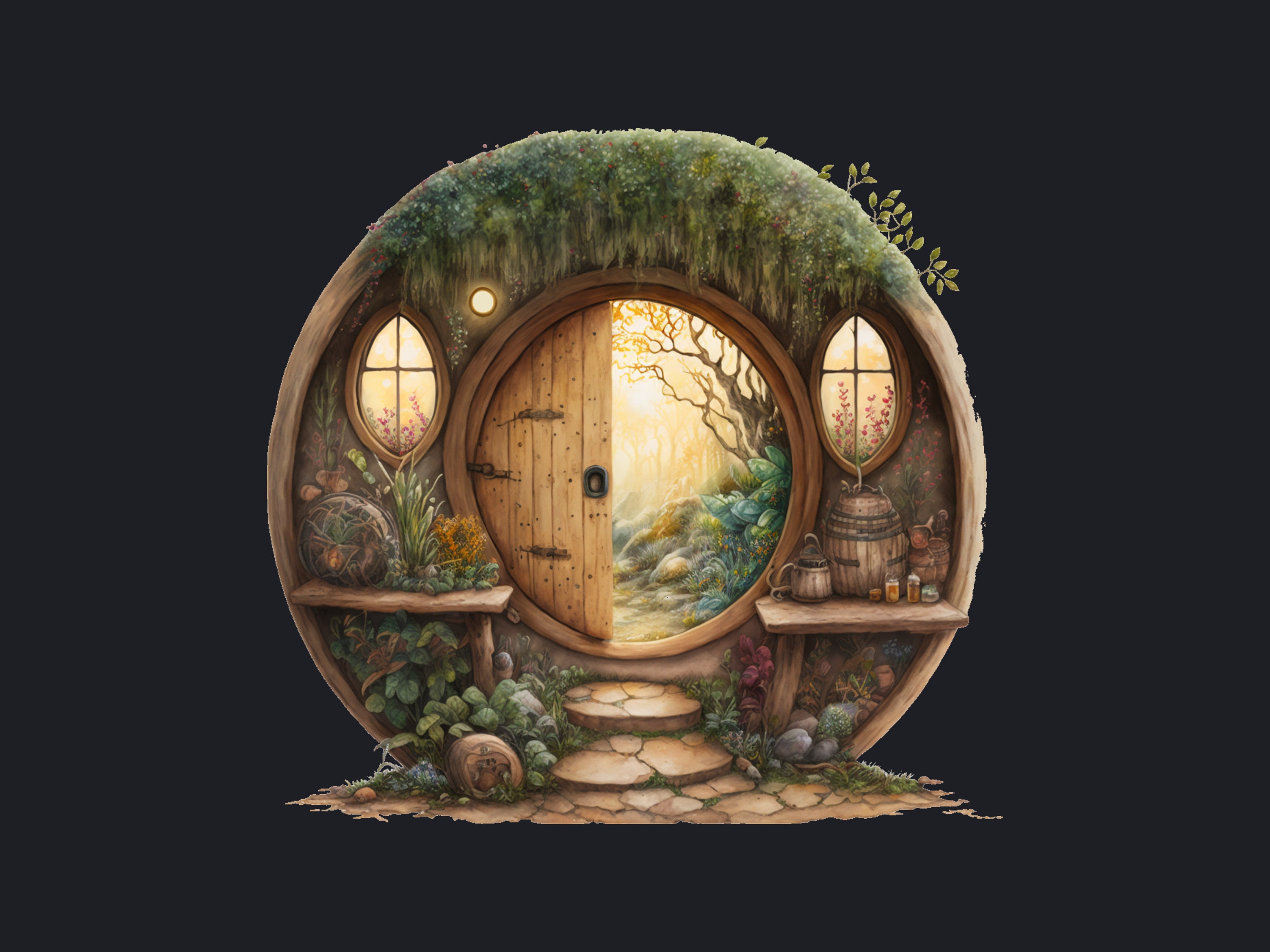 Hobbit Doors PNG Junk Journal Diary Digital Print Craft - Etsy