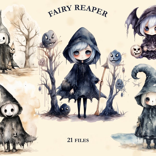 Grim Fairies Clipart - Etsy