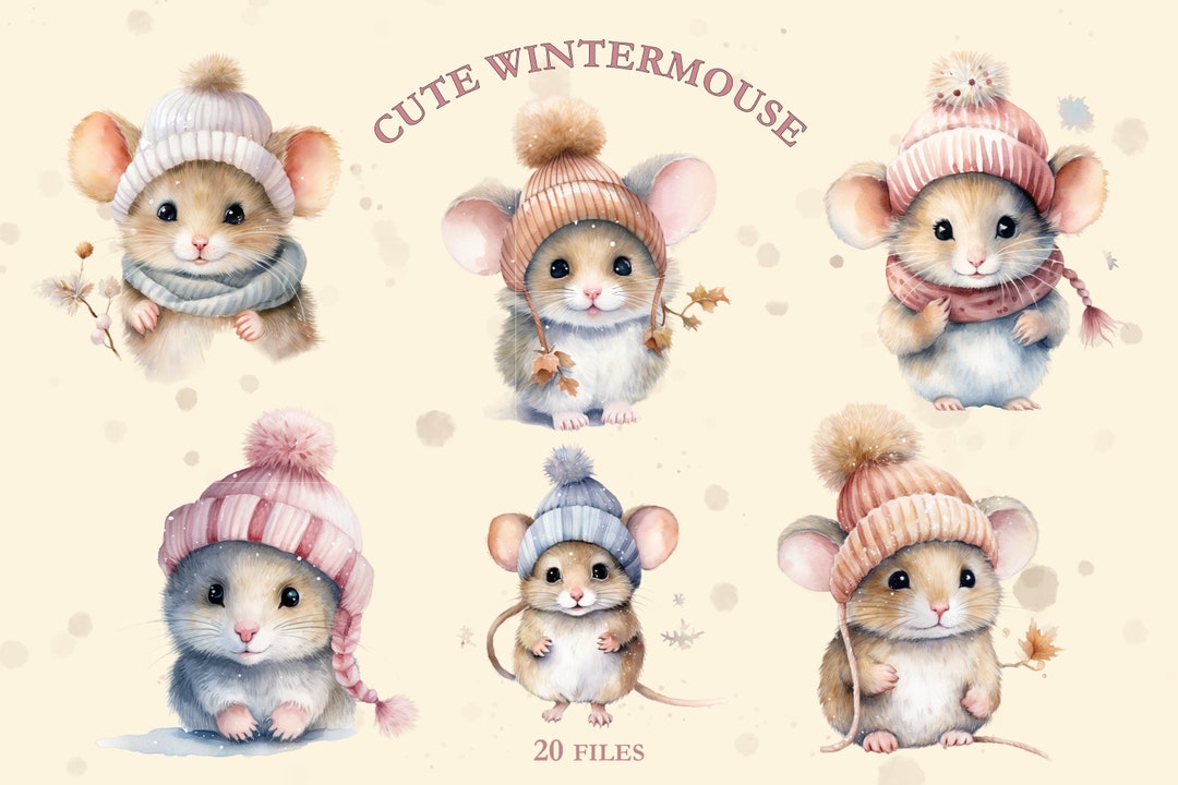 Cute Winter Mouse, Cute Mice Artwork, Winter Magic, Seasonal Decor ...