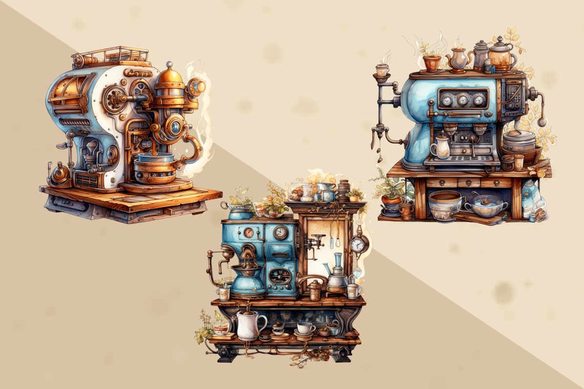 Steampunk Coffee Machine Retro Coffee Maker Industrial - Etsy