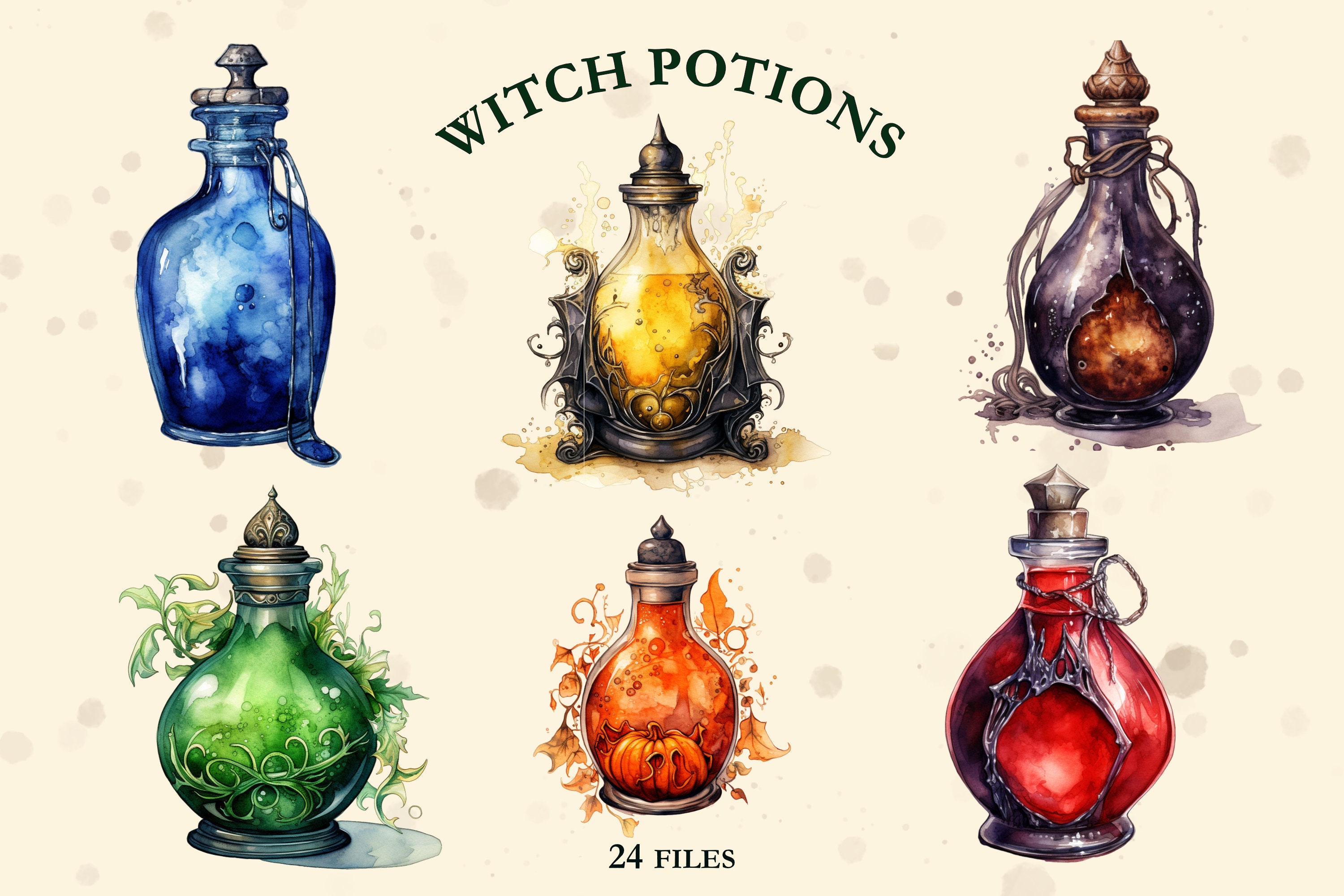 Witch Potion, Magic Potion Decor, Witchy Art, Commercial Use, Junk ...