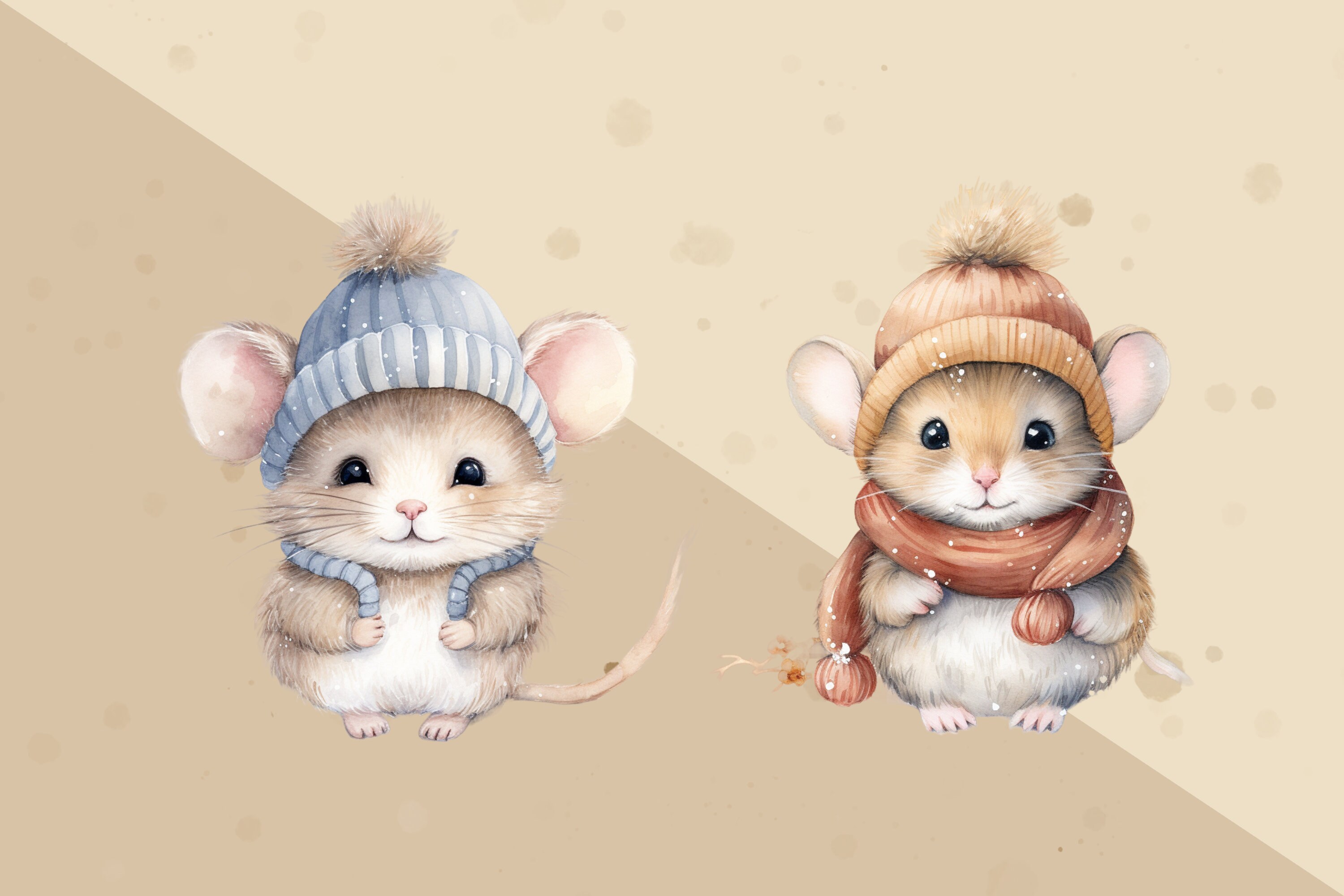 Cute Winter Mouse, Cute Mice Artwork, Winter Magic, Seasonal Decor ...