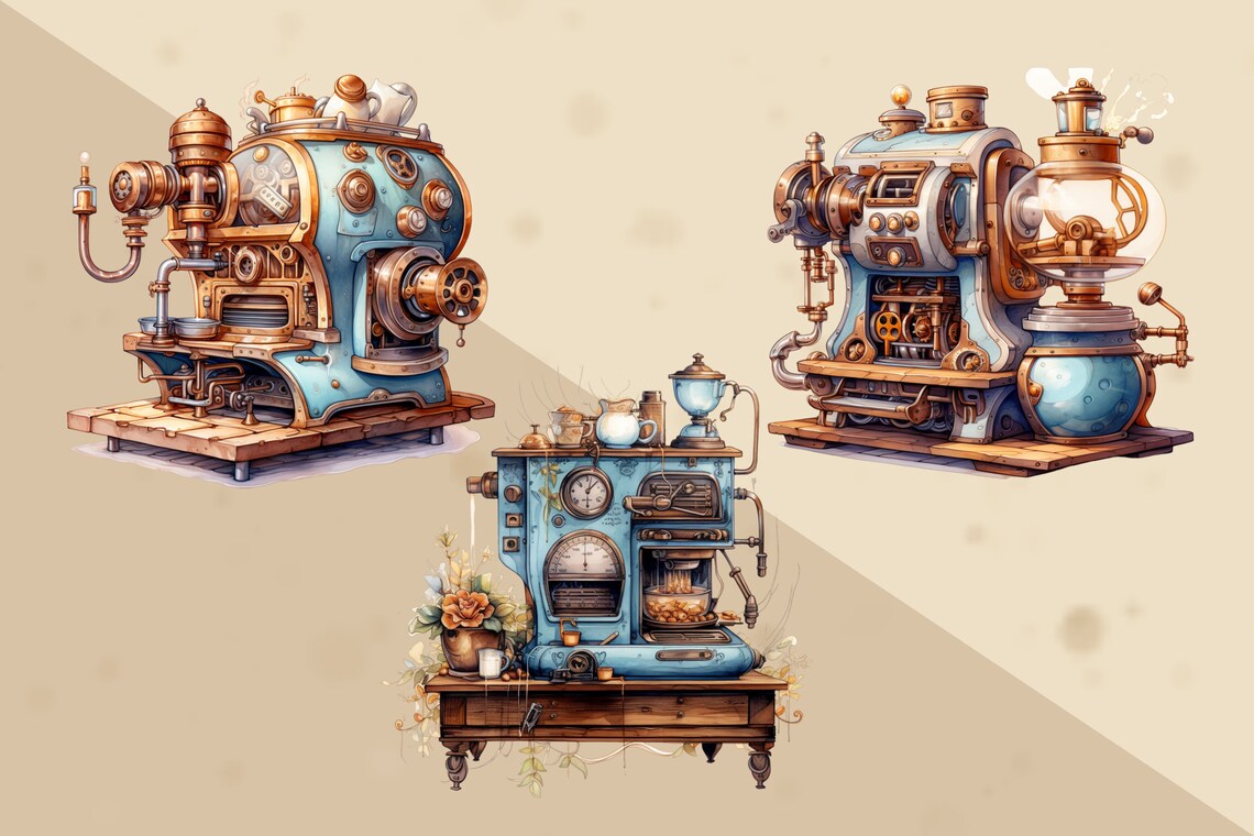 Steampunk Coffee Machine Retro Coffee Maker Industrial - Etsy