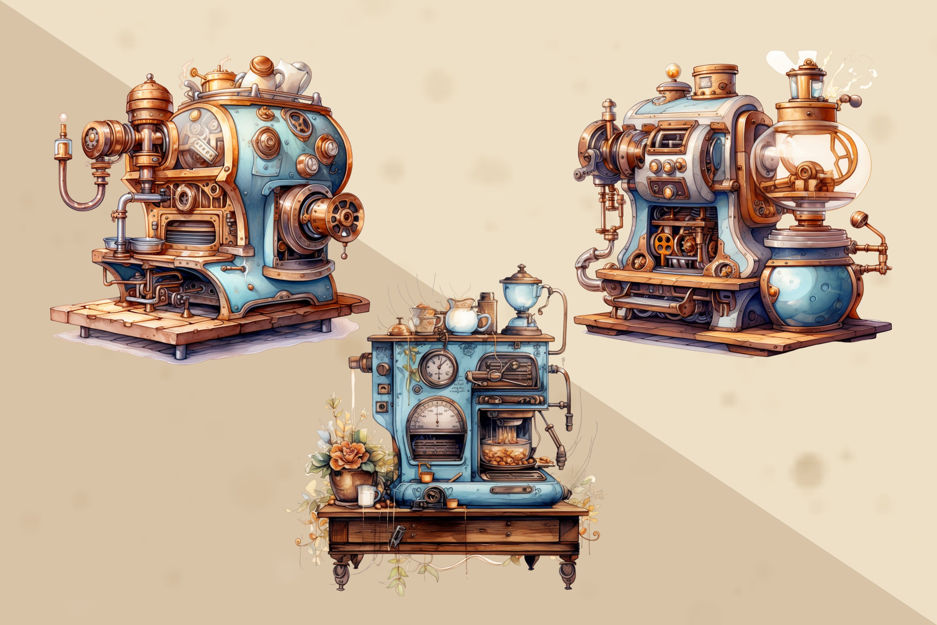 Steampunk Coffee Machine Retro Coffee Maker Industrial - Etsy