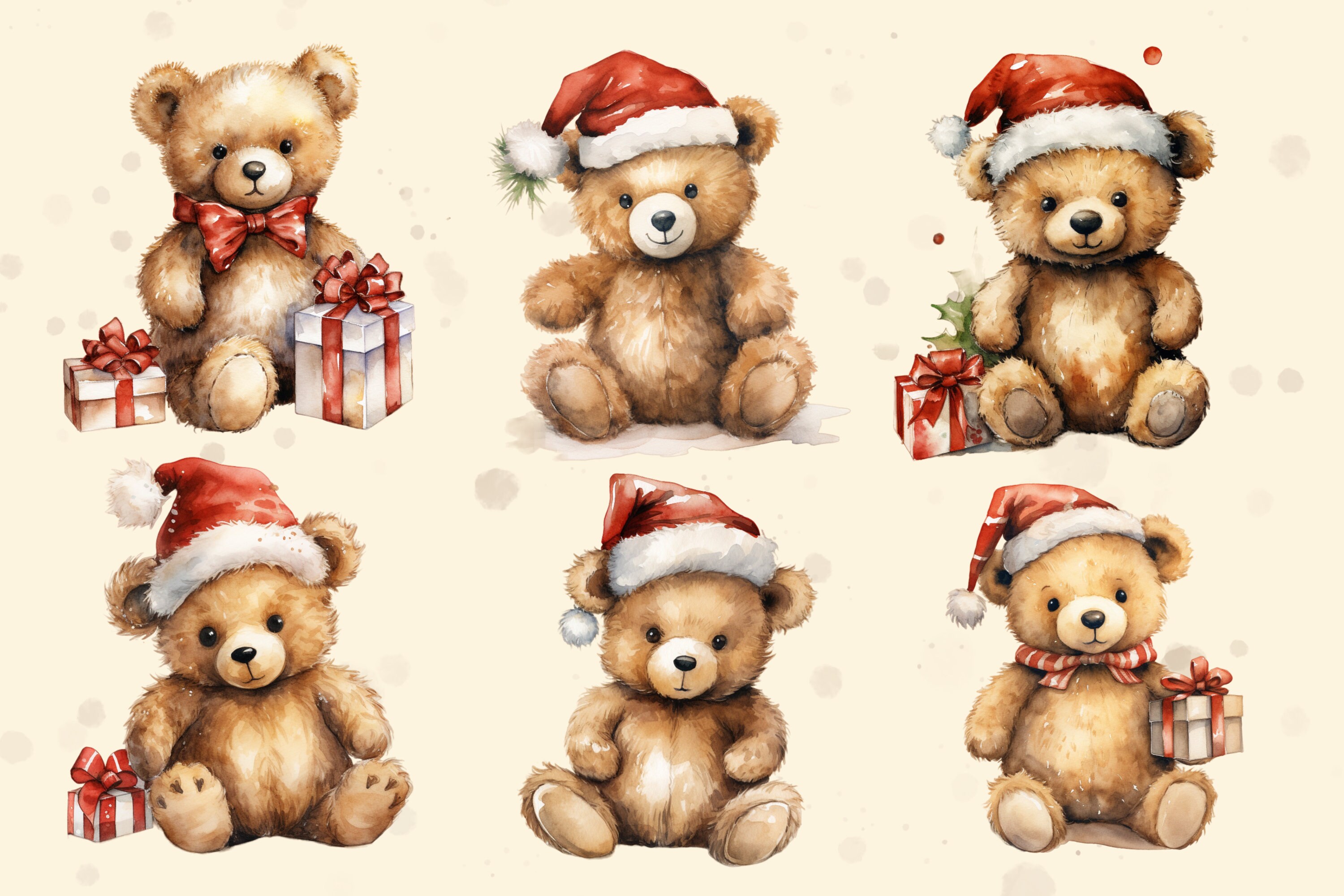 Christmas Teddy Bear Cutebear Bear Presents Seasonal Decor - Etsy