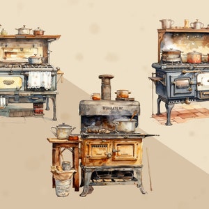 Vintage Cooking Stove, Antique, Retro Cooking, Nostalgic Kitchen, PNG ...