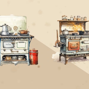 Vintage Cooking Stove, Antique, Retro Cooking, Nostalgic Kitchen, PNG ...