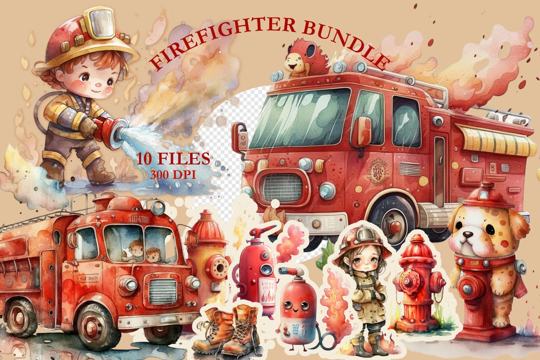 Firefighter, Firetruck, Nursery, Digital Print, Nursery Graphics ...