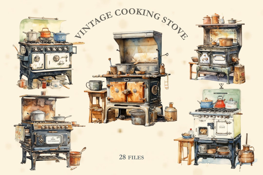 Vintage Cooking Stove, Antique, Retro Cooking, Nostalgic Kitchen, PNG ...