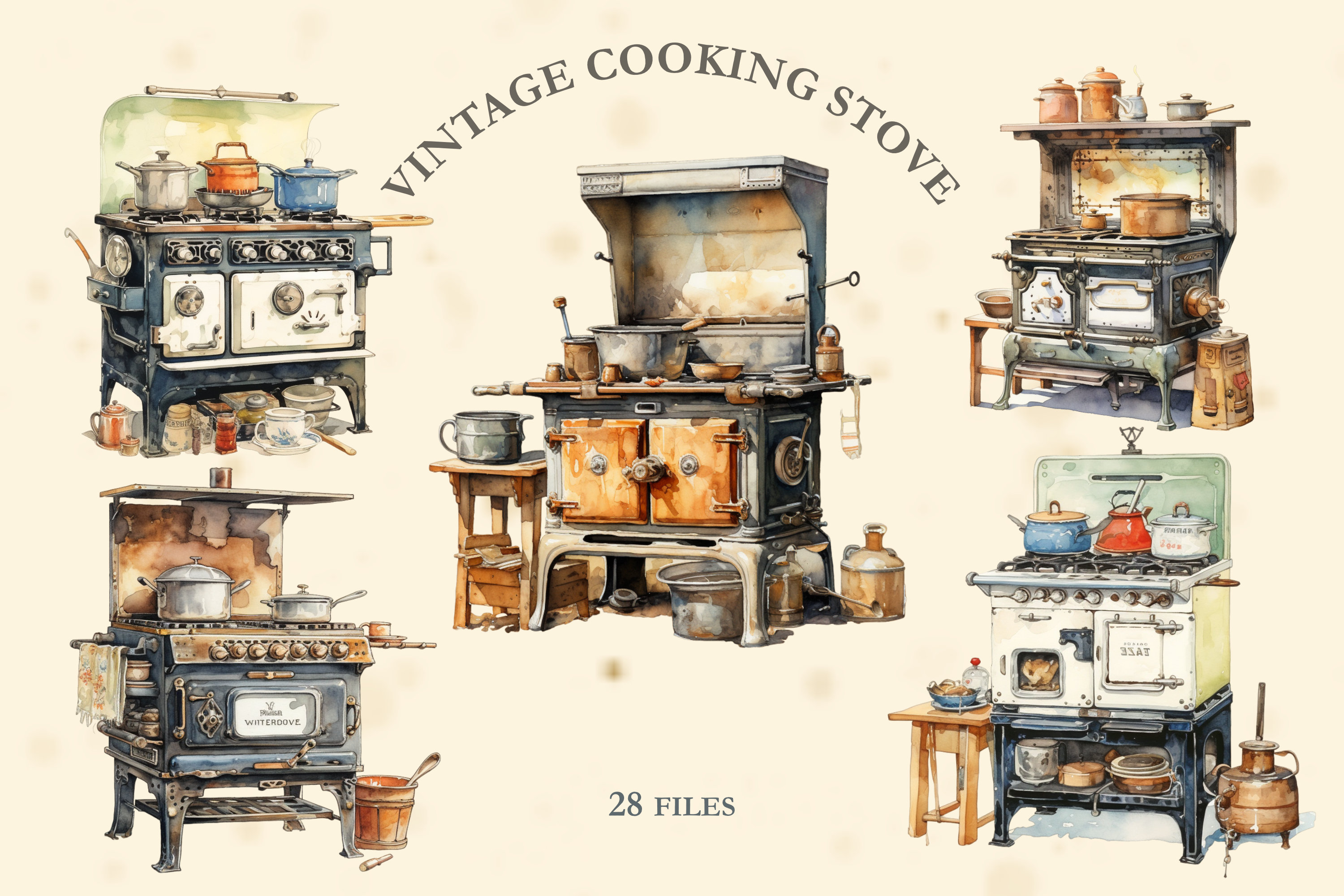 Vintage Cooking Stove, Antique, Retro Cooking, Nostalgic Kitchen, PNG ...