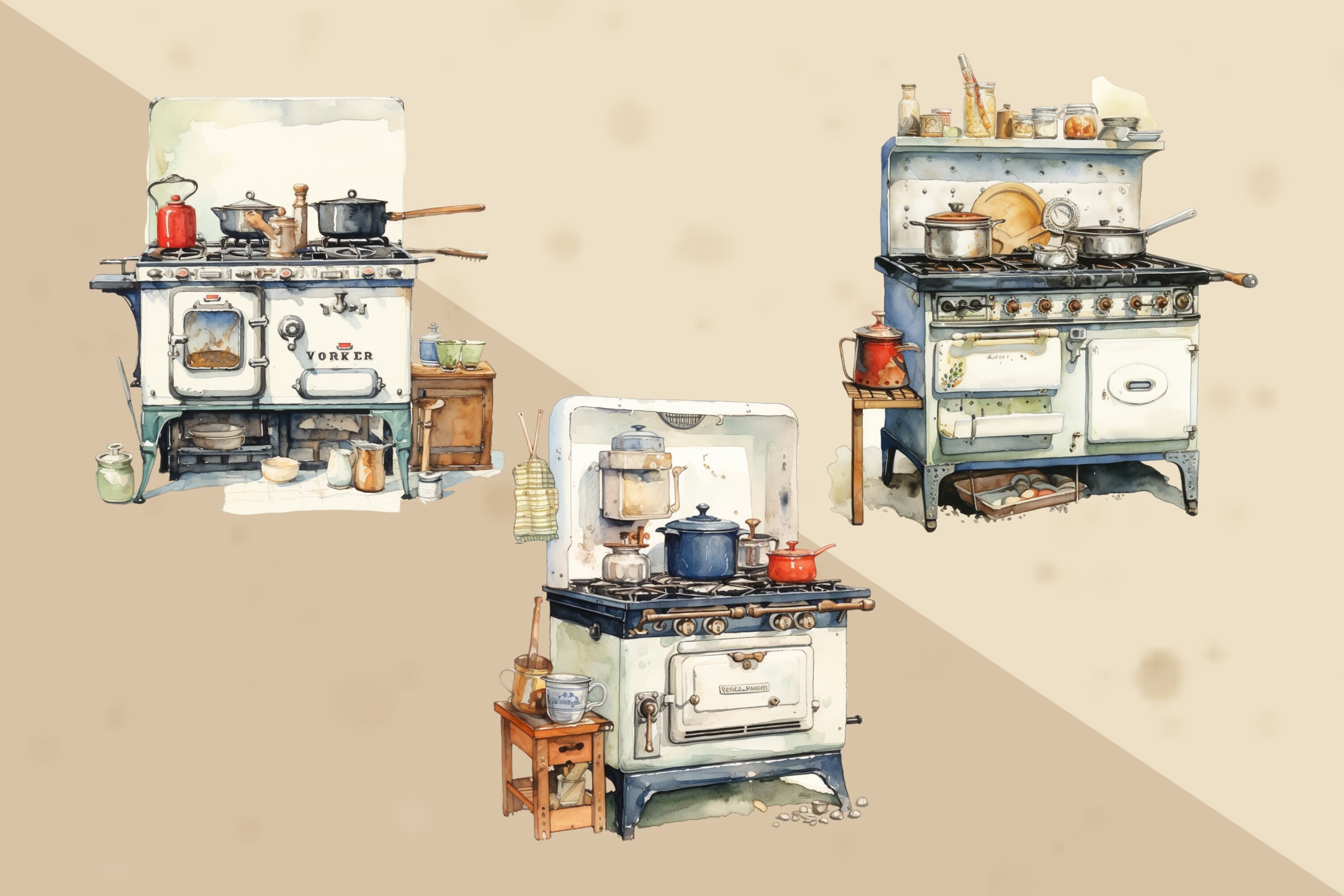 Vintage Cooking Stove, Antique, Retro Cooking, Nostalgic Kitchen, PNG ...