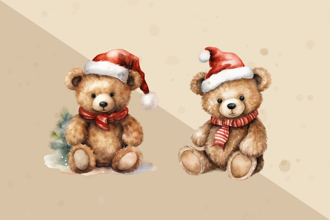 Christmas Teddy Bear Cutebear Bear Presents Seasonal Decor - Etsy