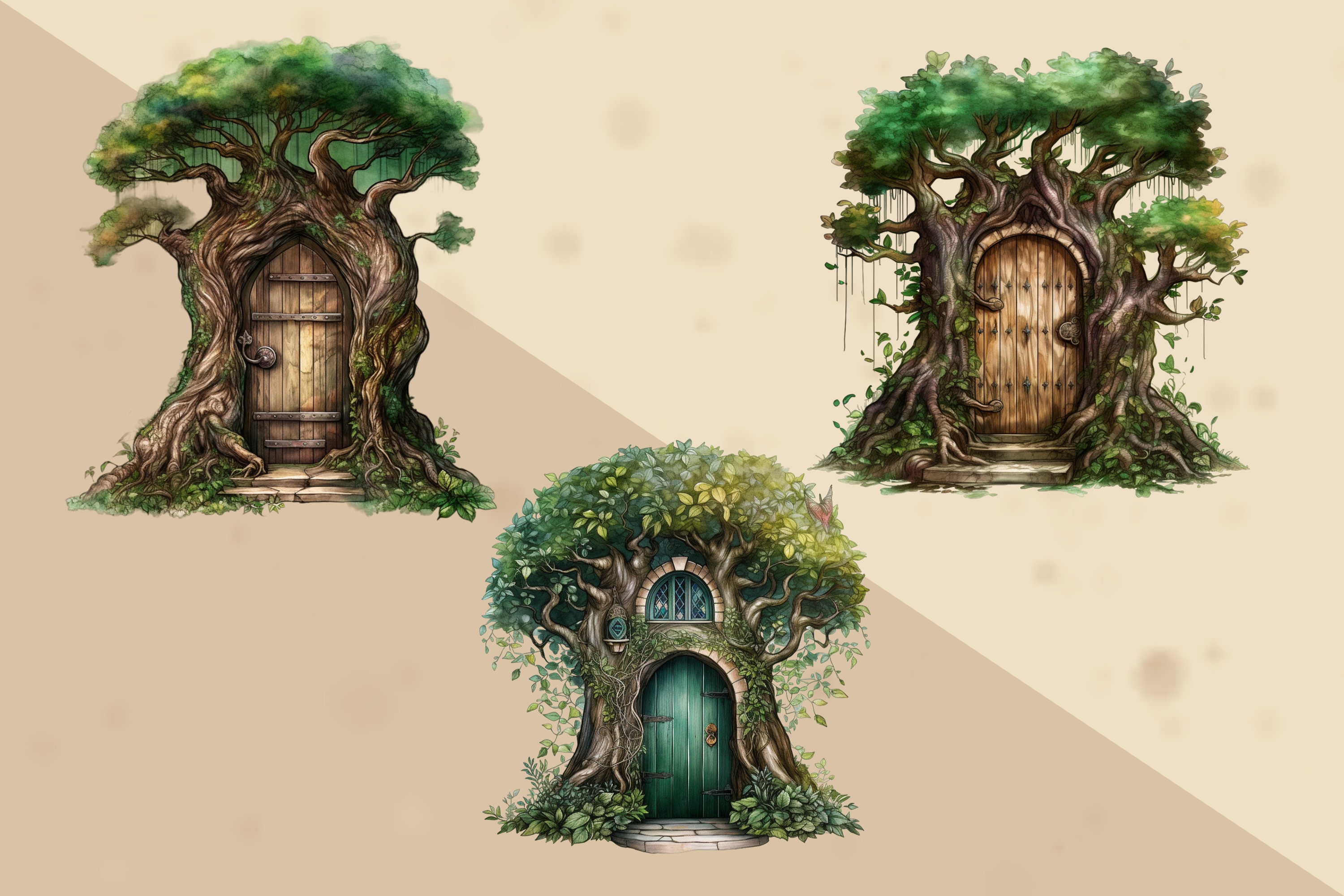 Fairy Tree Door, Fairy Tale Entrance, PNG, Journal, Diary, Digital ...