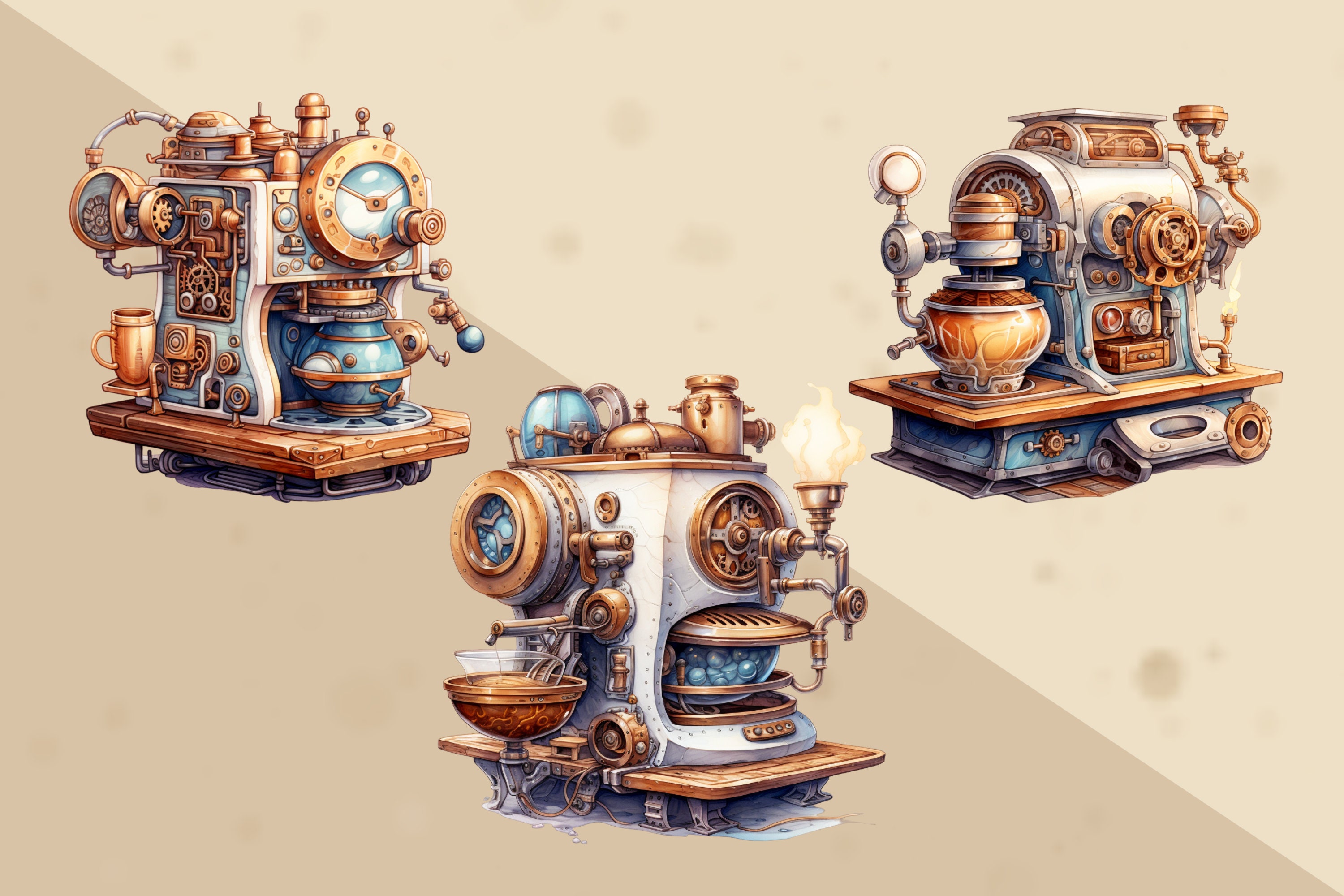 Steampunk Coffee Machine, Retro Coffee Maker, Industrial Coffee Brewer ...
