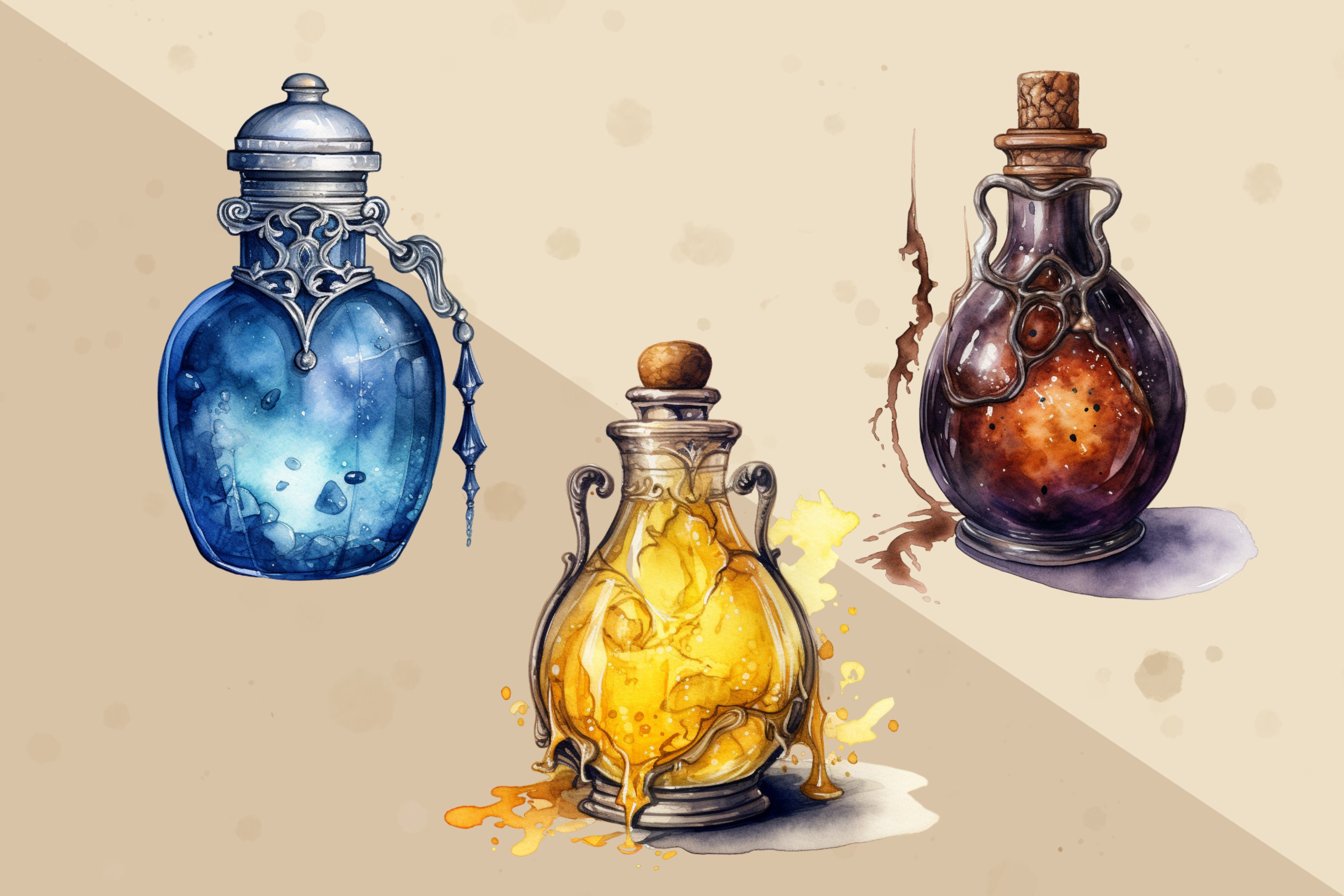 Witch Potion, Magic Potion Decor, Witchy Art, Commercial Use, Junk ...