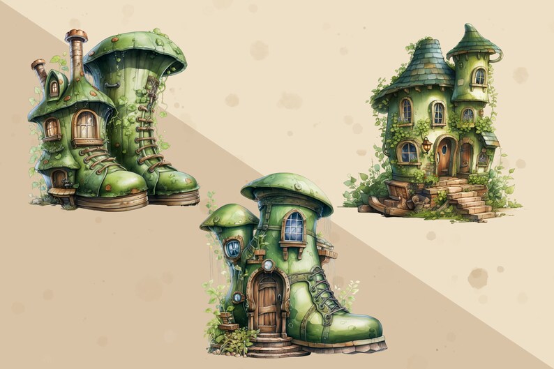 Fairy Boots House, Tiny House, Miniature Home, Tiny Cozy Cabin PNG ...