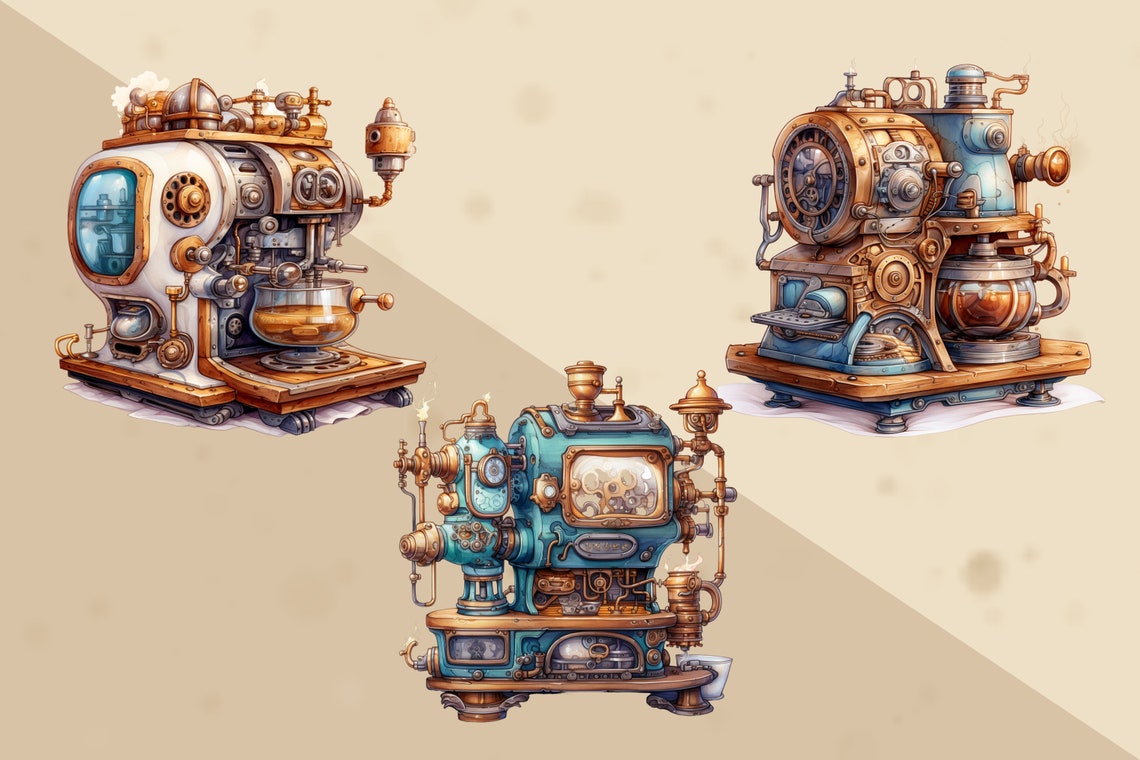 Steampunk Coffee Machine Retro Coffee Maker Industrial - Etsy