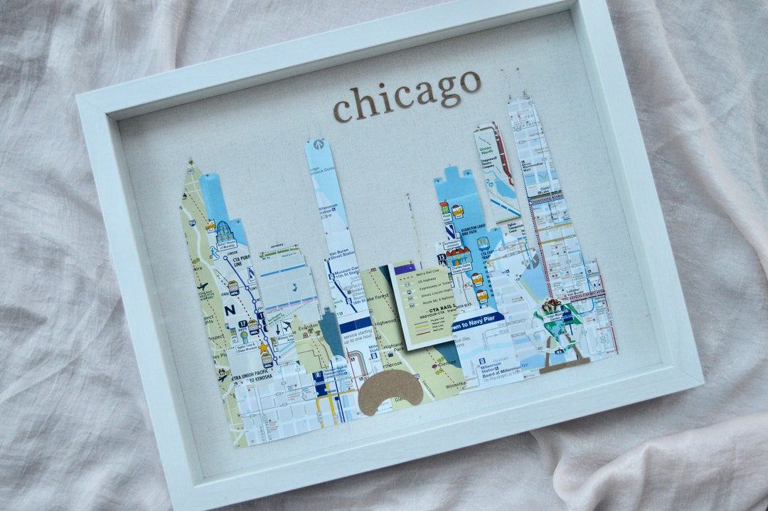 Custom City Skyline Map Wall Art - Etsy