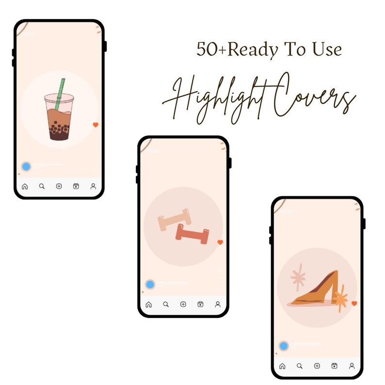 Insta Highlight Covers Boho Cute, Pastel Pink Neutral IG Story Icons ...