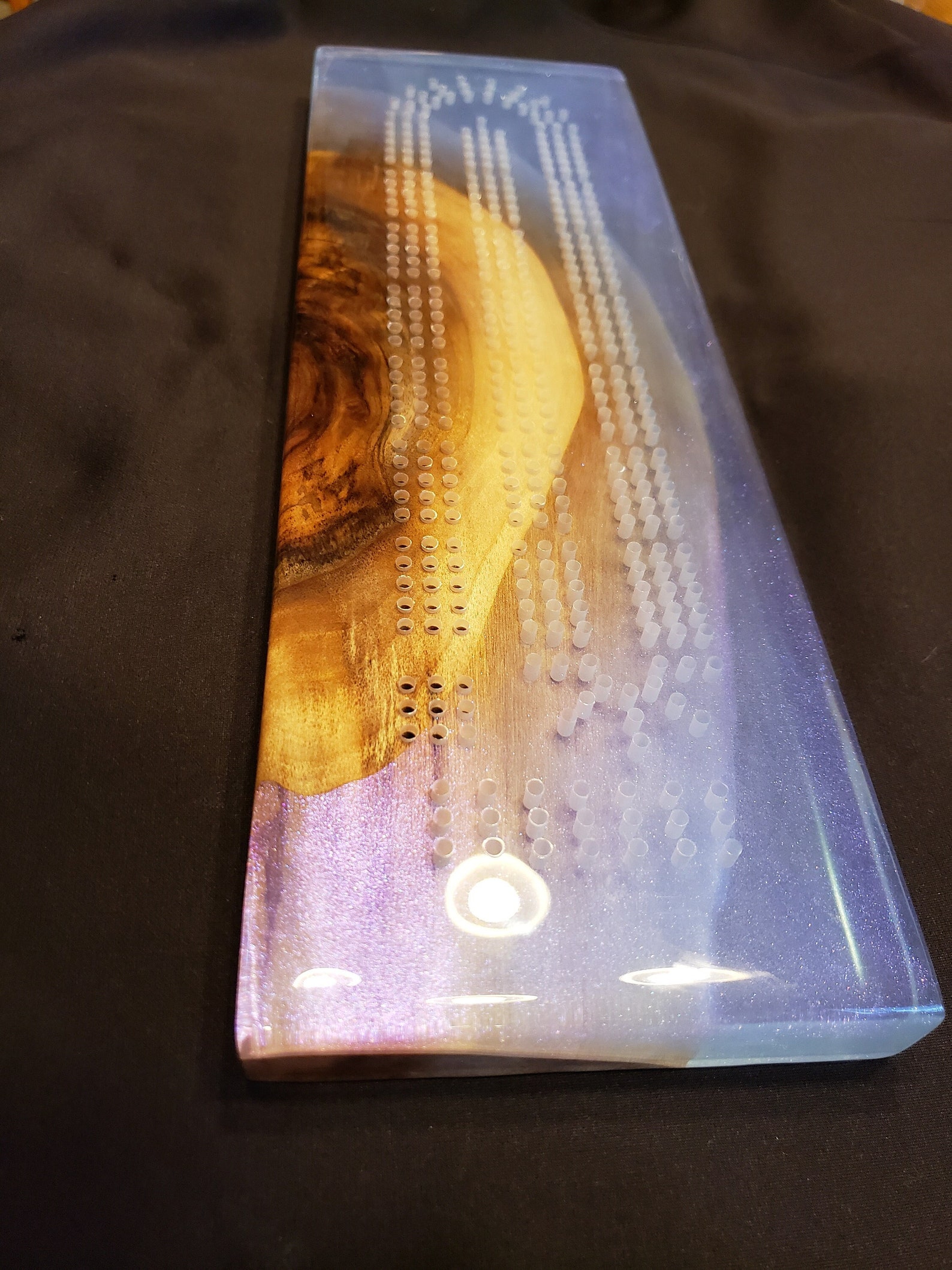 Wood and Epoxy Cribbage Board - Etsy