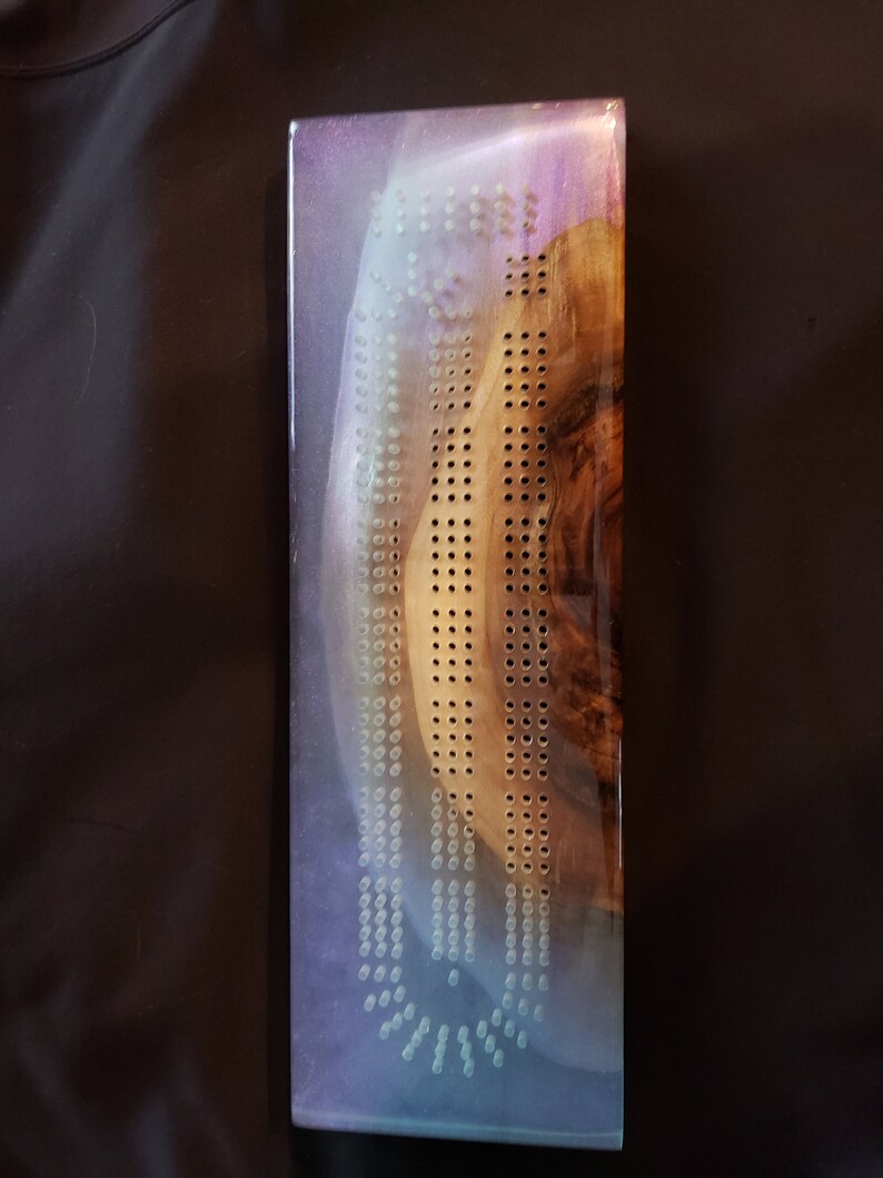 Wood and Epoxy Cribbage Board - Etsy