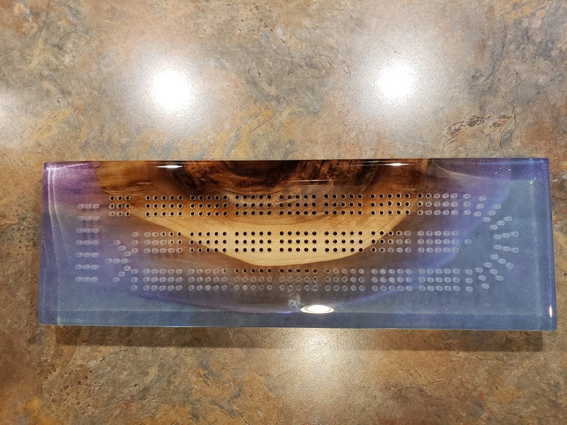 Wood and Epoxy Cribbage Board - Etsy