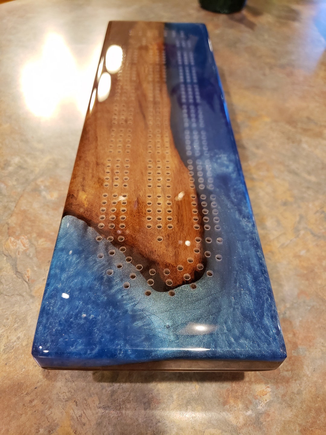 Custom Walnut and Epoxy Cribbage Board. - Etsy
