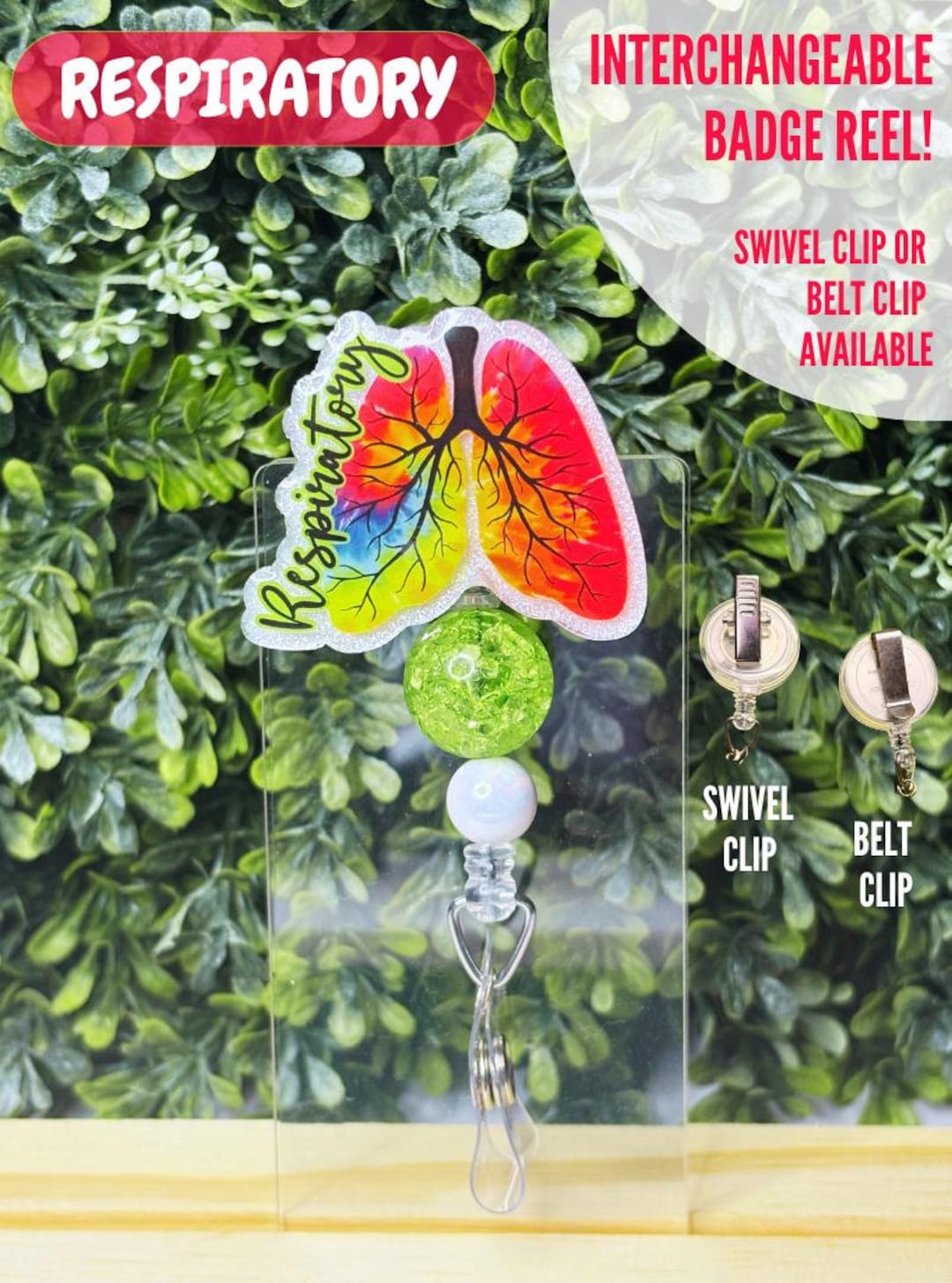 Respiratory Lungs, Badge Reel - Interchangeable Badge Holder With ...