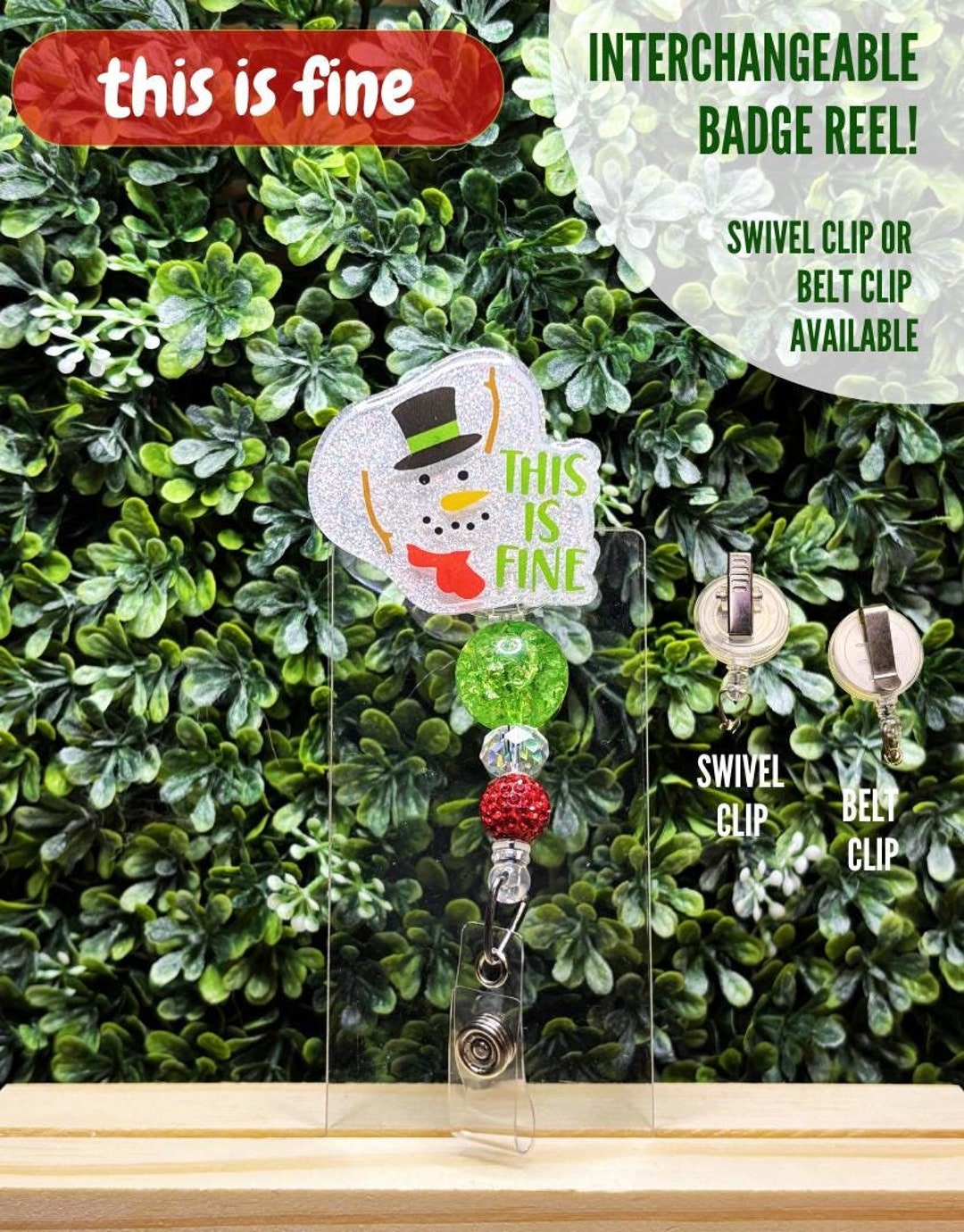 Melted Snowman - Interchangeable Badge Holder With Velcro, ID Holder ...