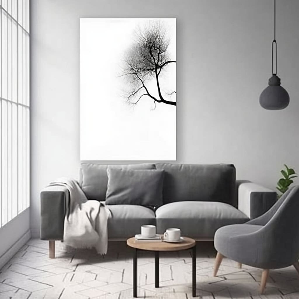 Hand-drawn Tree Branch Artwork in Black Pencilthree Piece - Etsy