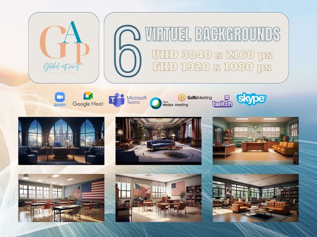 Google Meet Grandeur:classy Office Background - Etsy