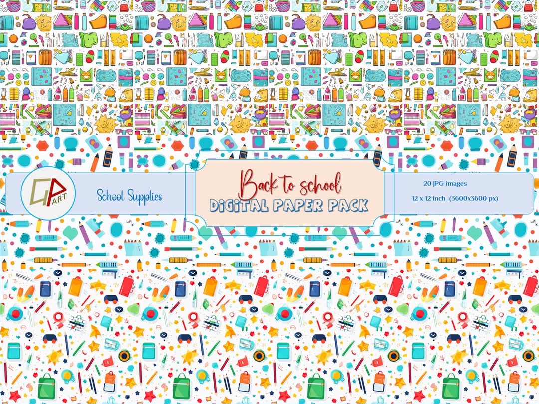First Day of School Bliss,cute Back to School Digital Papers ...