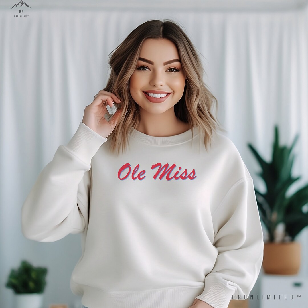 Ole Miss Sweatshirt Vintage Trendy Mississippi Sweatshirt Cute Logo Rebels Sweatshirt Preppy Ole