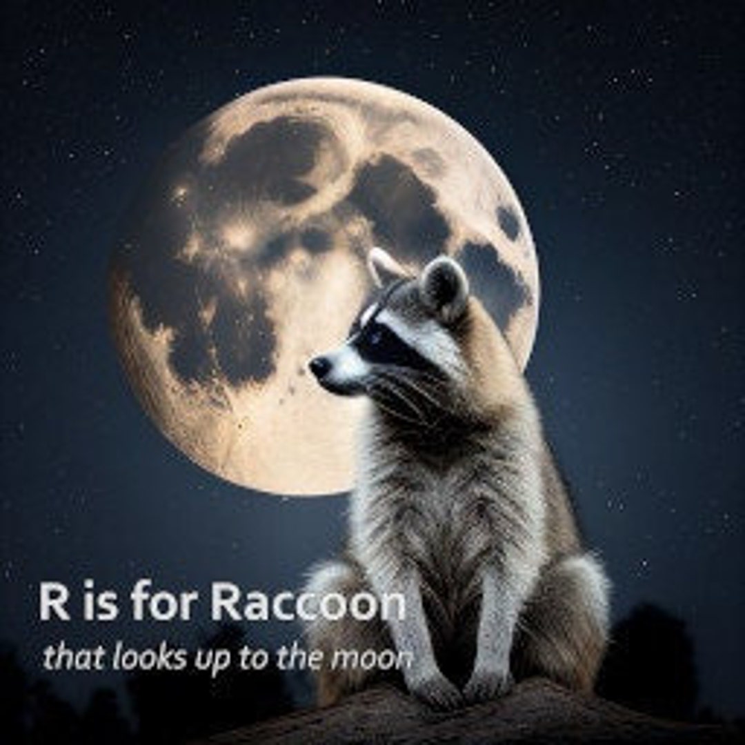 R is for Racoon Tier Alphabet, Digitaler Kunstdruck, Ki-kunst ...