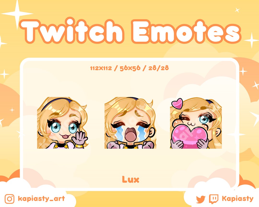 Lux Emotes LoL League of Legends Lux for Twitch/Discord 3 pack Emotes ...