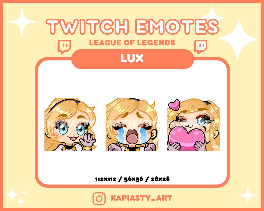 Lux Emotes | Lol League of Legends Lux for Twitch/discord 3 Pack Emotes ...