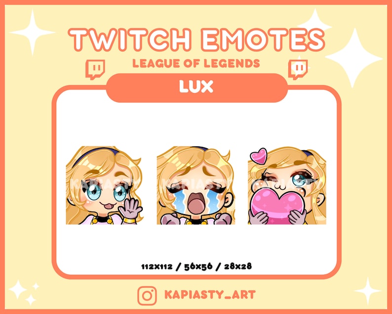 Lux Emotes | Lol League of Legends Lux for Twitch/discord 3 Pack Emotes ...